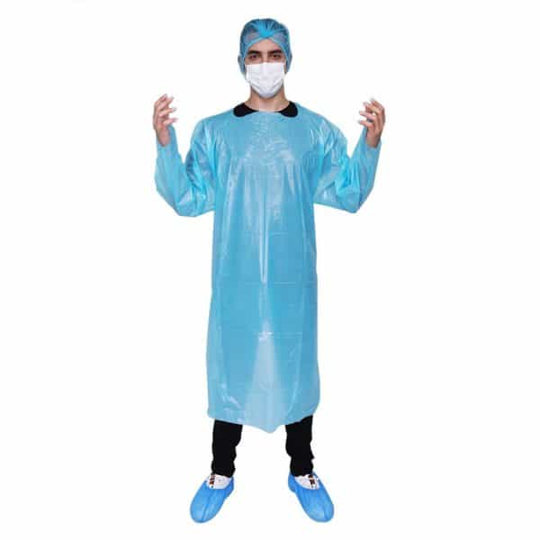 Disposable Plastic Cpe Gown With Thumb Loops Youfu Medical