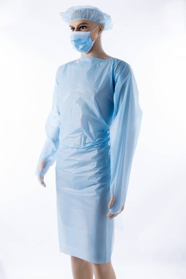 Isolation Gown - Disposable CPE isolation gown AAMI level 1 standard