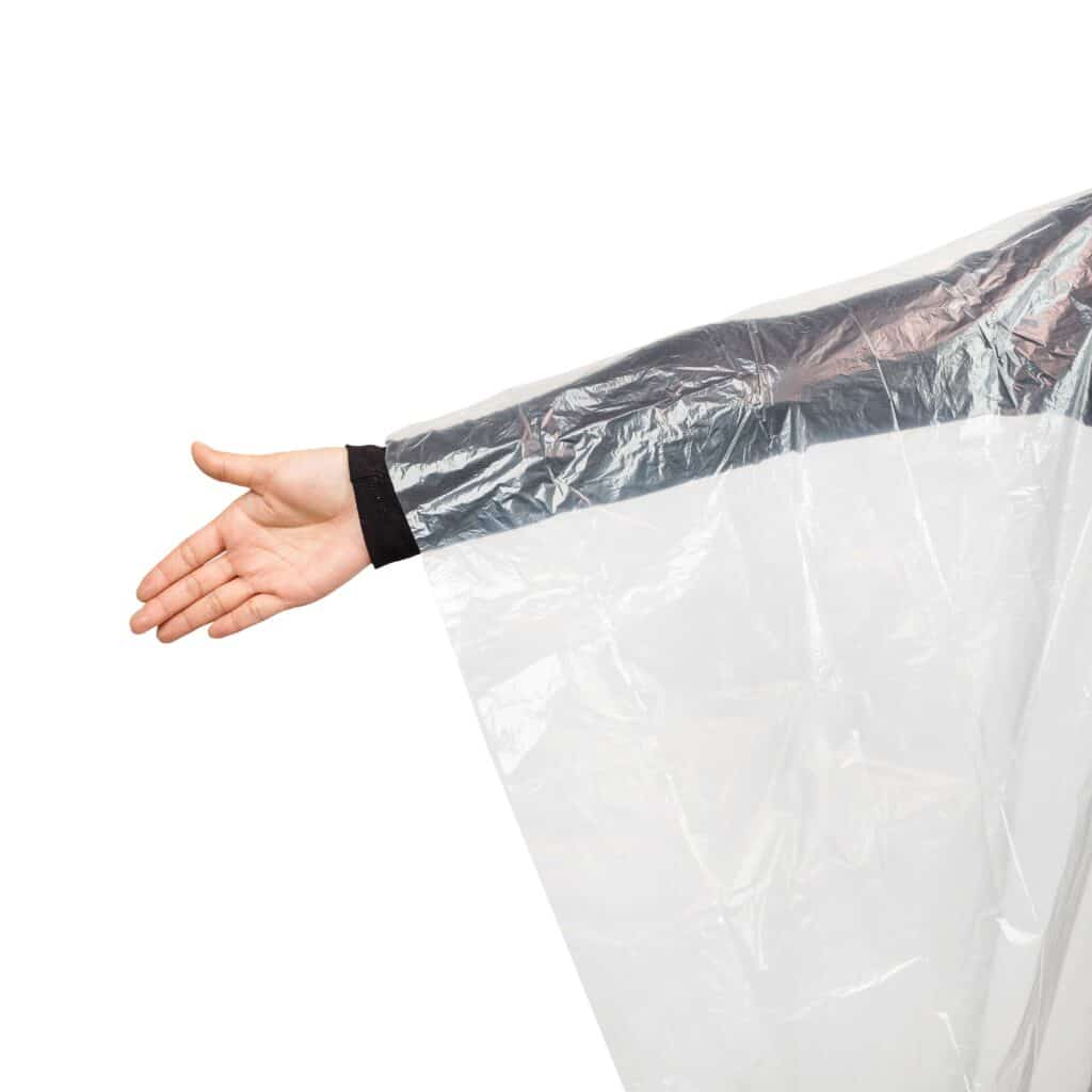 Rain Poncho - Disposable plastic PE clear rain poncho