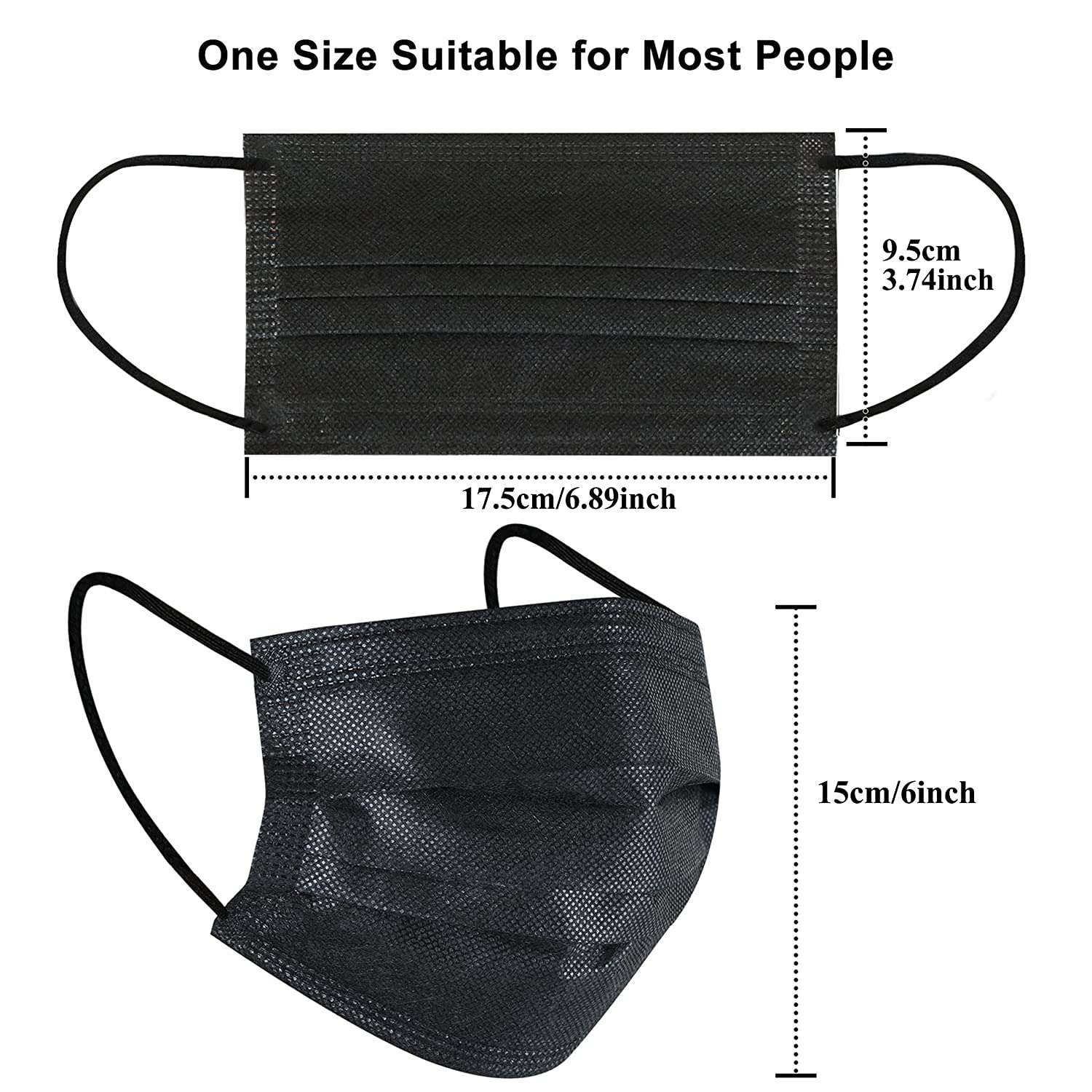 Stay Stylishly Safe w/Our Disposable All Black Face Masks: High-Quality ...